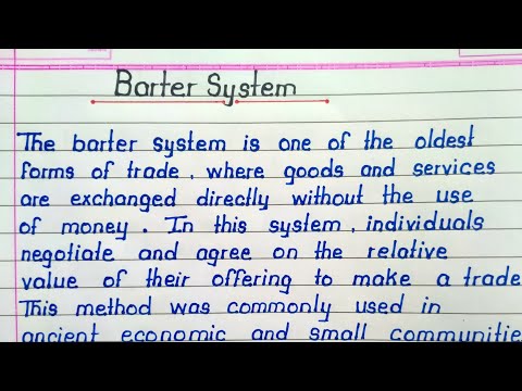 About Barter System in English || What is Barter System || Write a Paragraph on Barter System ||