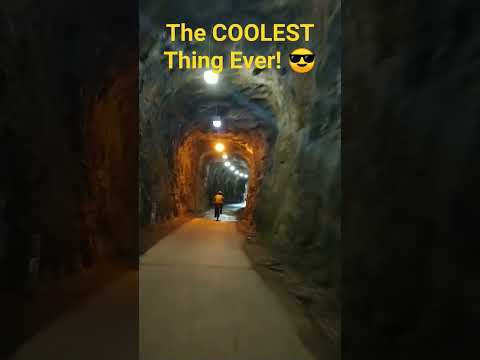 The COOLEST Thing Ever - Ebiking Thru a Train Tunnel! #ebike #trains