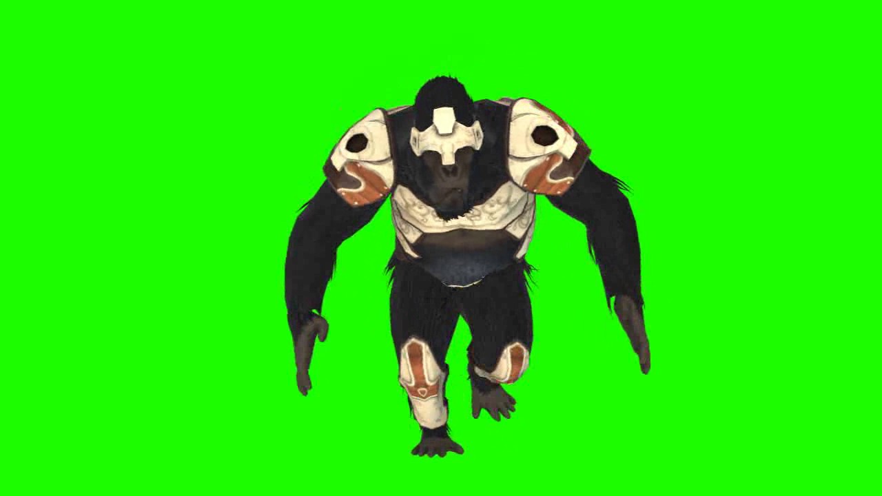 Gorilla run animated front chroma