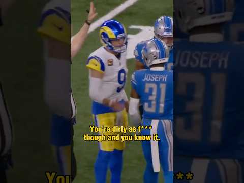 Matthew Stafford to Lions safety Kerby Joseph after Tyler Higbee's injury 😳