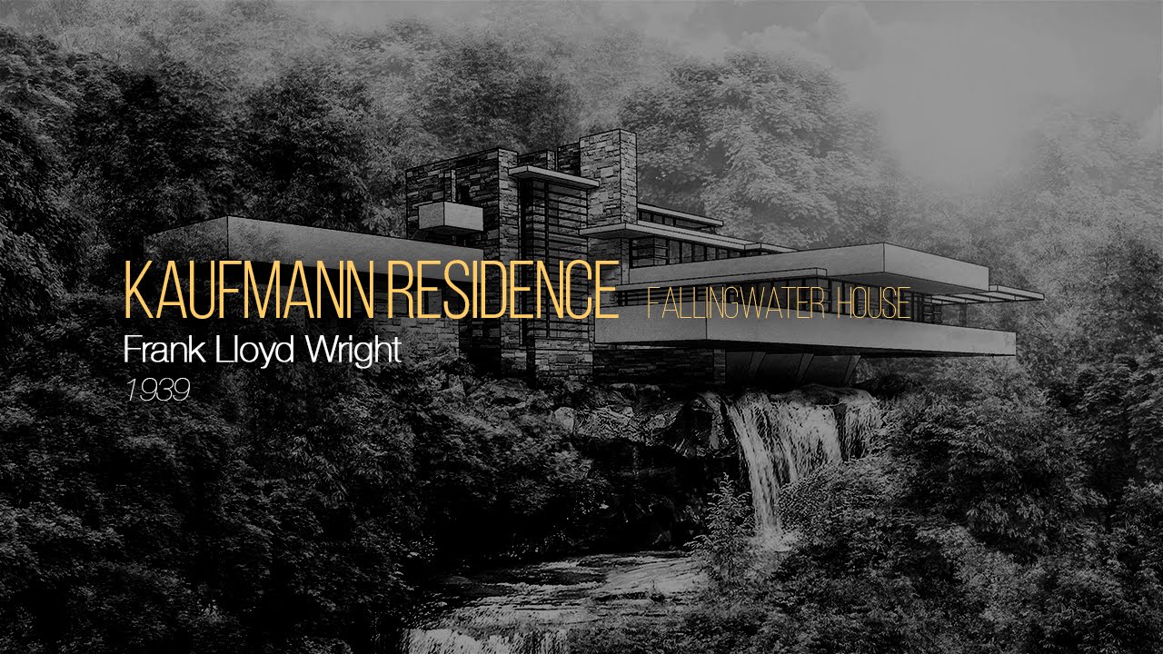 KAUFMANN RESIDENCE: FALLINGWATER HOUSE - FRANK LLOYD WRIGHT • Architecture Illustration