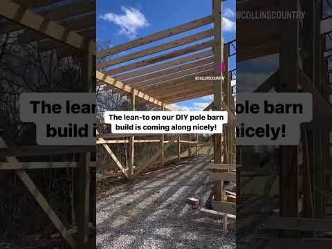 DIY Pole Barn: Progress On The Lean To! #buildityourself #farmlife #polebarn #homestead