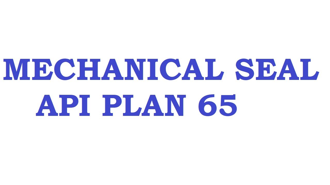 MECHANICAL SEAL API PLAN 65 | Rotating and Static Equipments