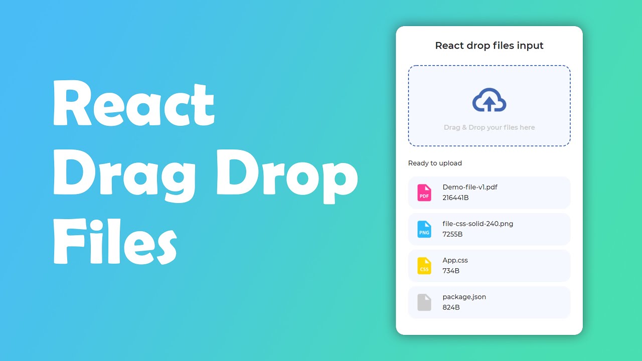 React Drag Drop File Input Component | React Drag And Drop | ReactJS Tutorial