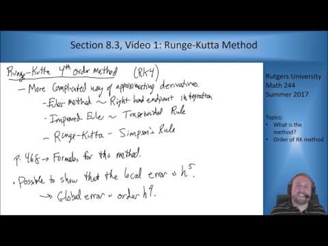 MATH 244: Section 8.3, Video 1: Runge-Kutta Method