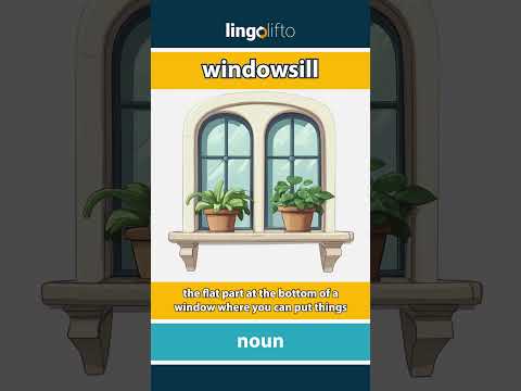🇬🇧 Windowsill Meaning : Flash Card : Learn English Vocabulary