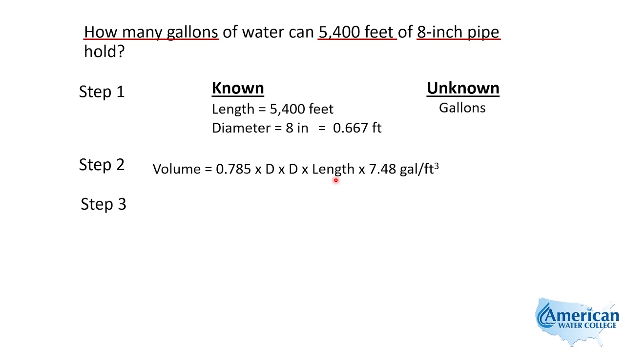 Pipe Volume Calculation  | Texas Class C Groundwater Math