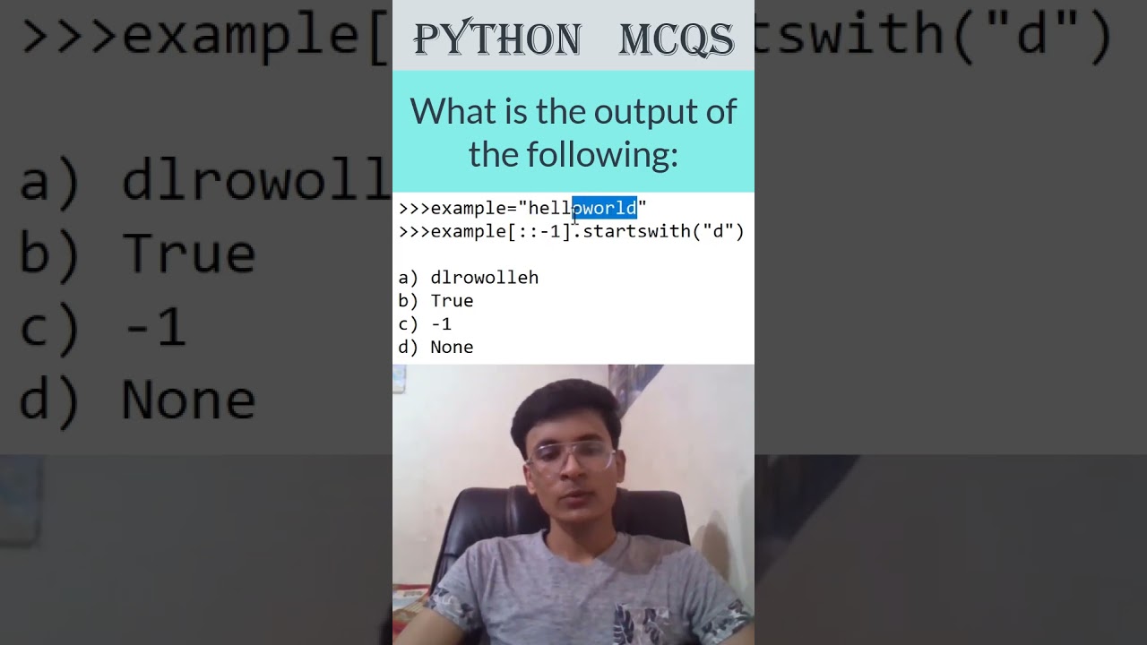 Fast Python MCQ Solution | Quick Python Learning #infytqmcq #infytq #shorts #python  #infytqpython
