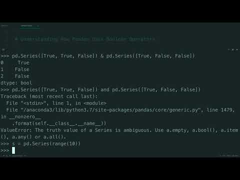 How Pandas Uses Boolean Operators