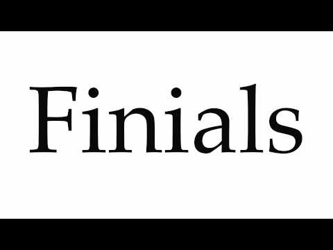 How to Pronounce Finials