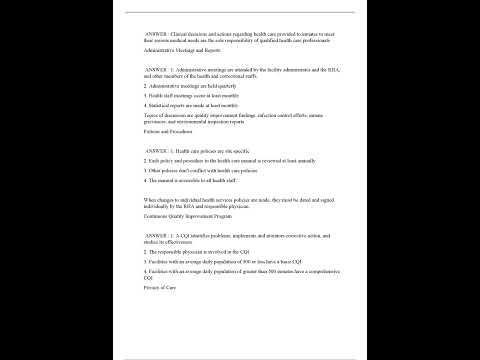 NCCHC CCHP Exam Study Guide COMPELETE SOLUTION!!