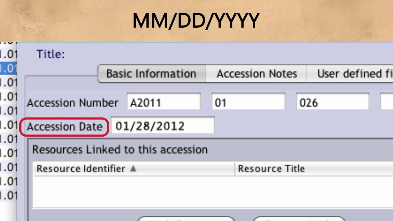 Archivists' Toolkit: Accessioning