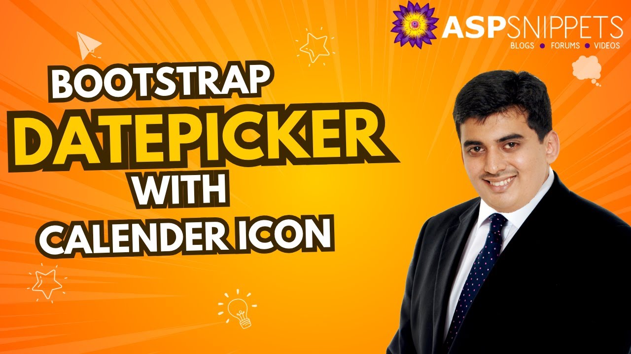 Implement Bootstrap DatePicker with Calendar Icon in HTML