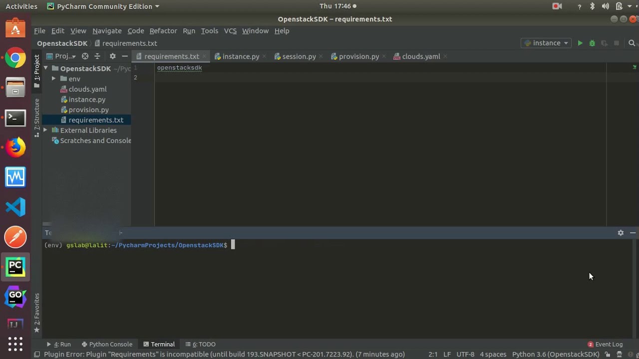 Connecting to openstack using openstacksdk in python