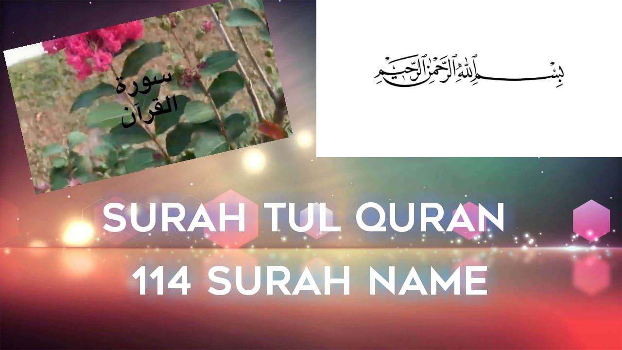 114 Surah of Quran 114 Surah Names All surah of Quran