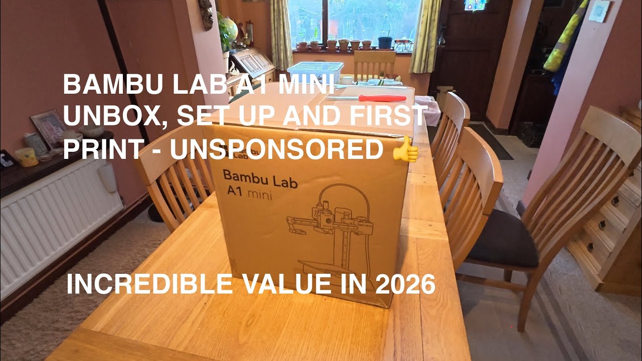 BAMBU Lab A1 Mini Unboxing, set up and first Print - Unsponsored