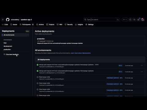 GitHub Actions Deployment Dashboard Views