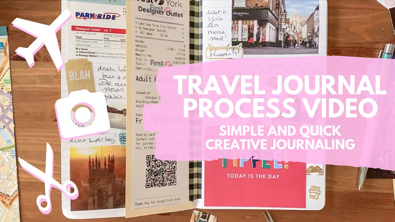 TRAVEL JOURNAL PROCESS | memory keeping journal / scrap book | simple and quick creative journaling