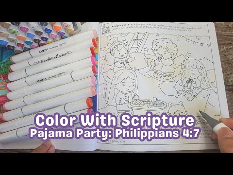 Christian Bible Verse Coloring Page for Relaxation | Cozy Pajama Party