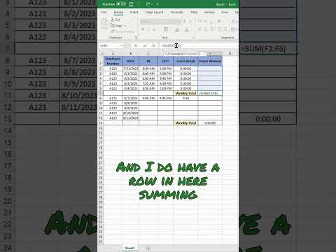 How to Make a Timesheet in Excel