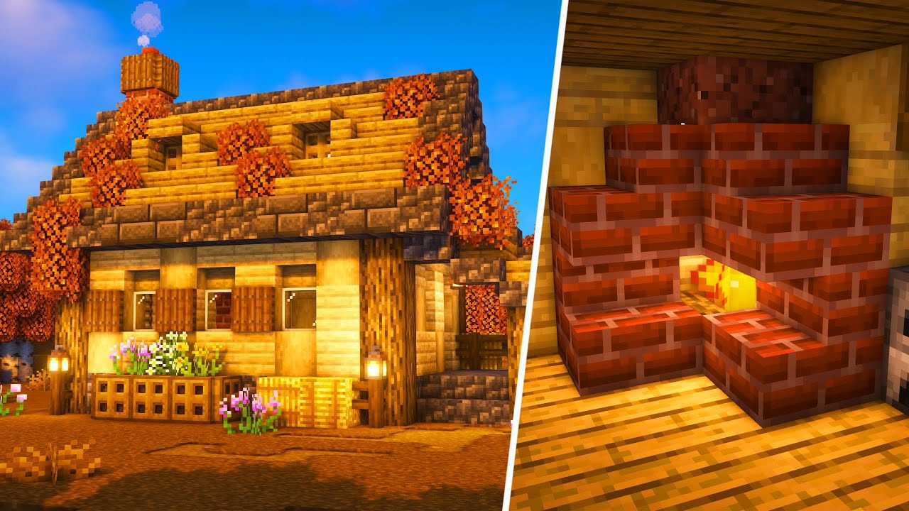 Cozy Autumn House for Survival Minecraft [Tutorial] - Minecraft Builders