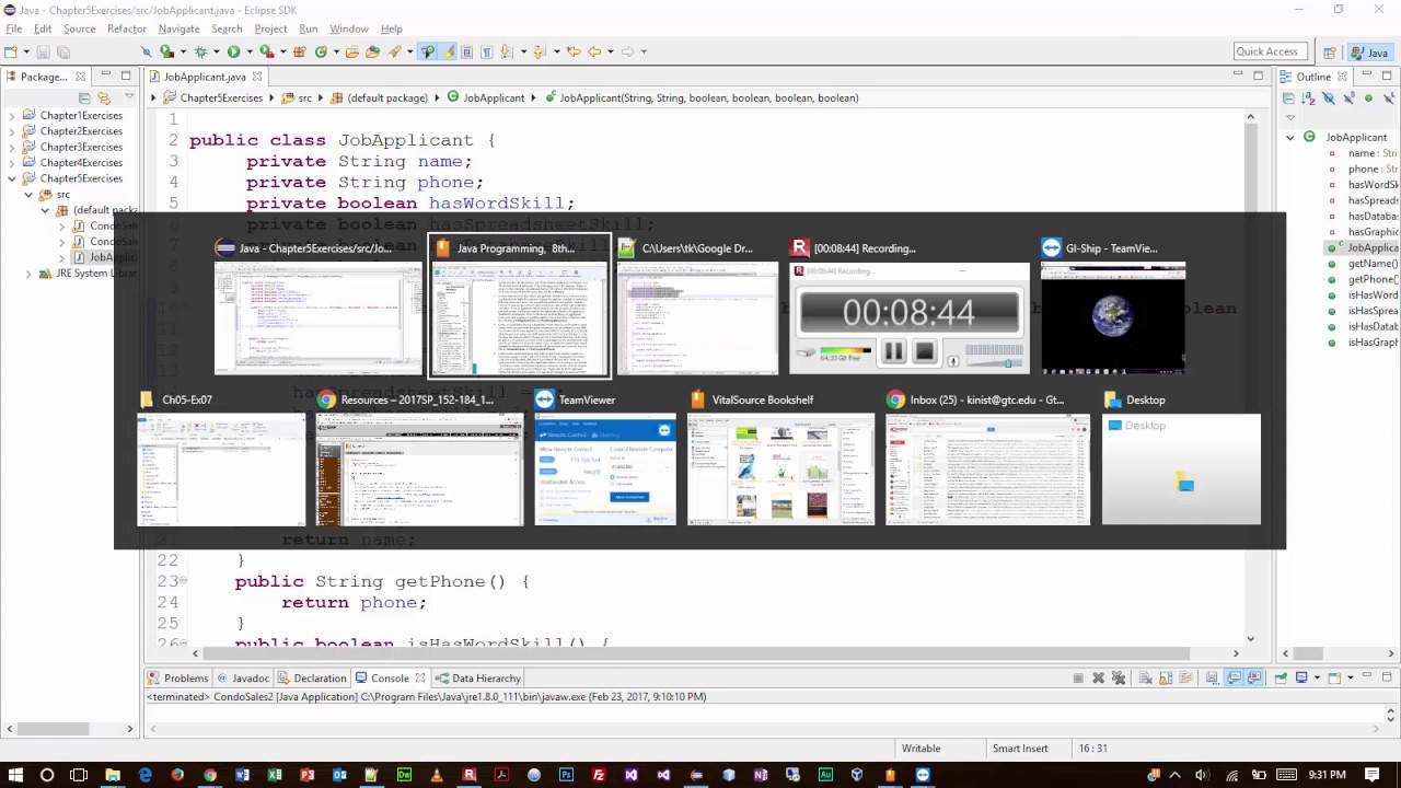 Java Programming 1 - Chapter 5 Exercise 7 - Spring  2017