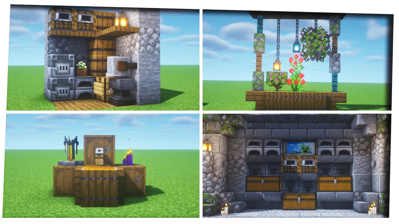 Minecraft - 10 Simple Interior Decoration Design Ideas!!! [Interior - Inspiration & Tips]