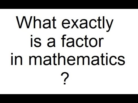 What exactly is a FACTOR in mathematics?