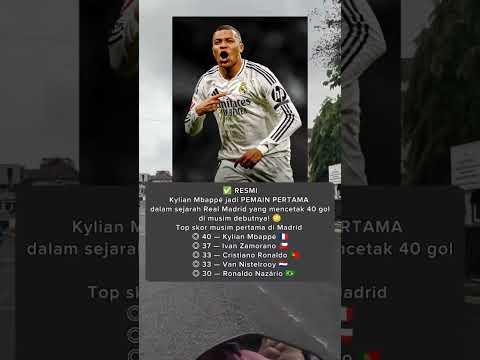Mbappé cetak 40 gol di musim debut, rekor baru di Real Madrid😲 #mbappe #realmadrid #laliga #football