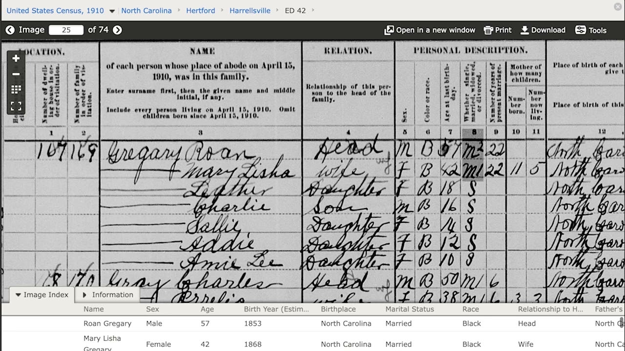 Reading the 1910 Census