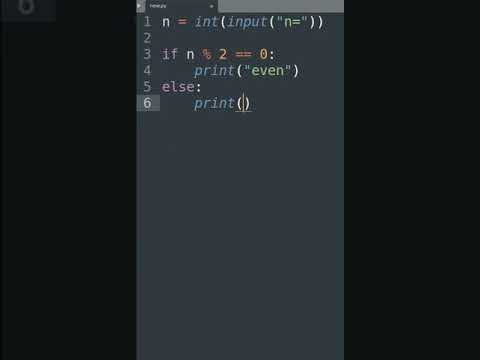 EVEN OR ODD NUMBER IN PYTHON | #shorts #python #programming