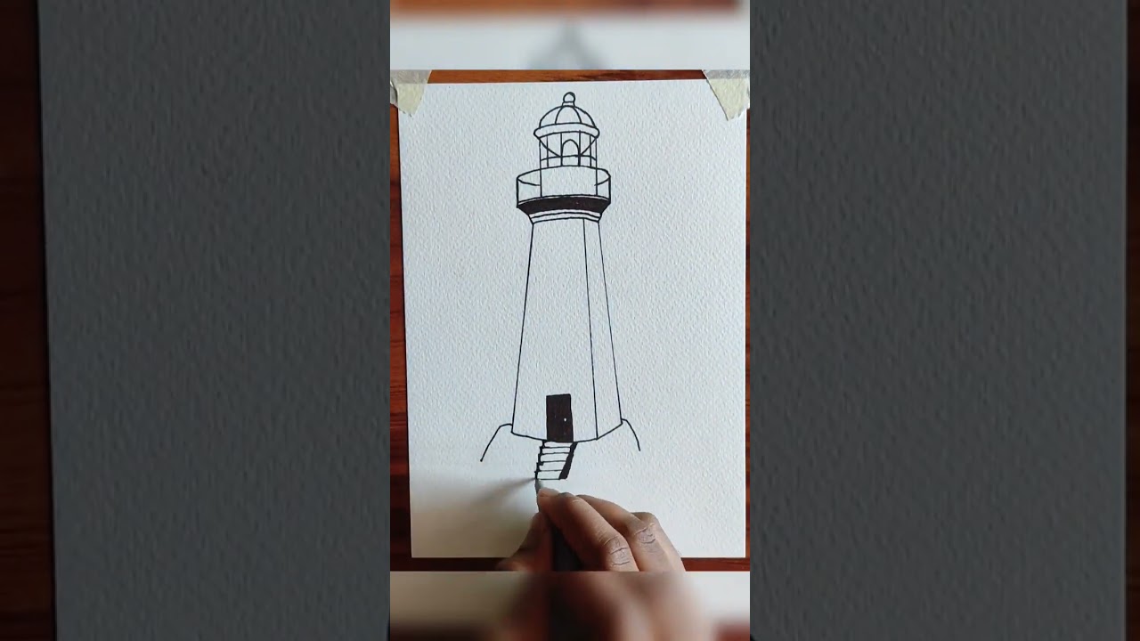 Lighthouse day|Lighthouse drawing|#lighthouse #easydrawing #simpleart #august2022 #sketching