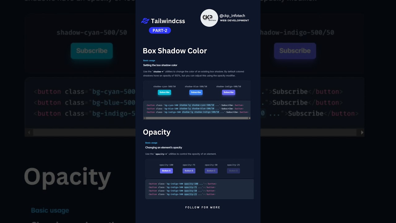 Box Shadow Color | Tailwindcss tutorial part 2