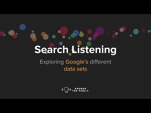 Search Listening: Exploring Google's different data sets