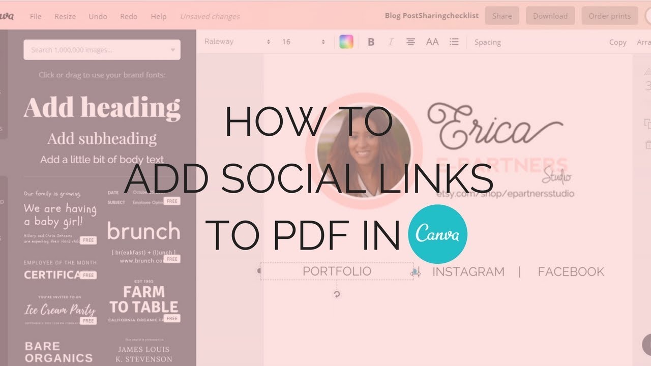 How To Add Social Media Links To PDF in Canva |Tutorial | Less Than 5 Minutes