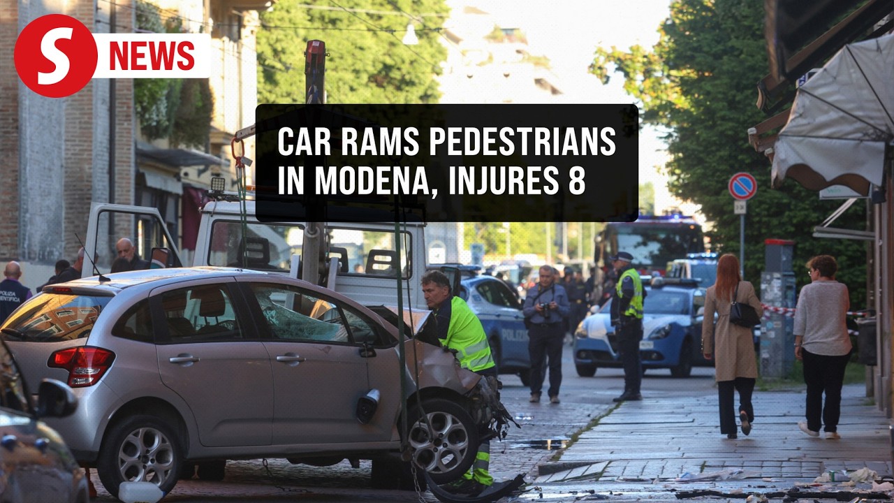 At least eight injured as car rams into pedestrians in Italian city of Modena