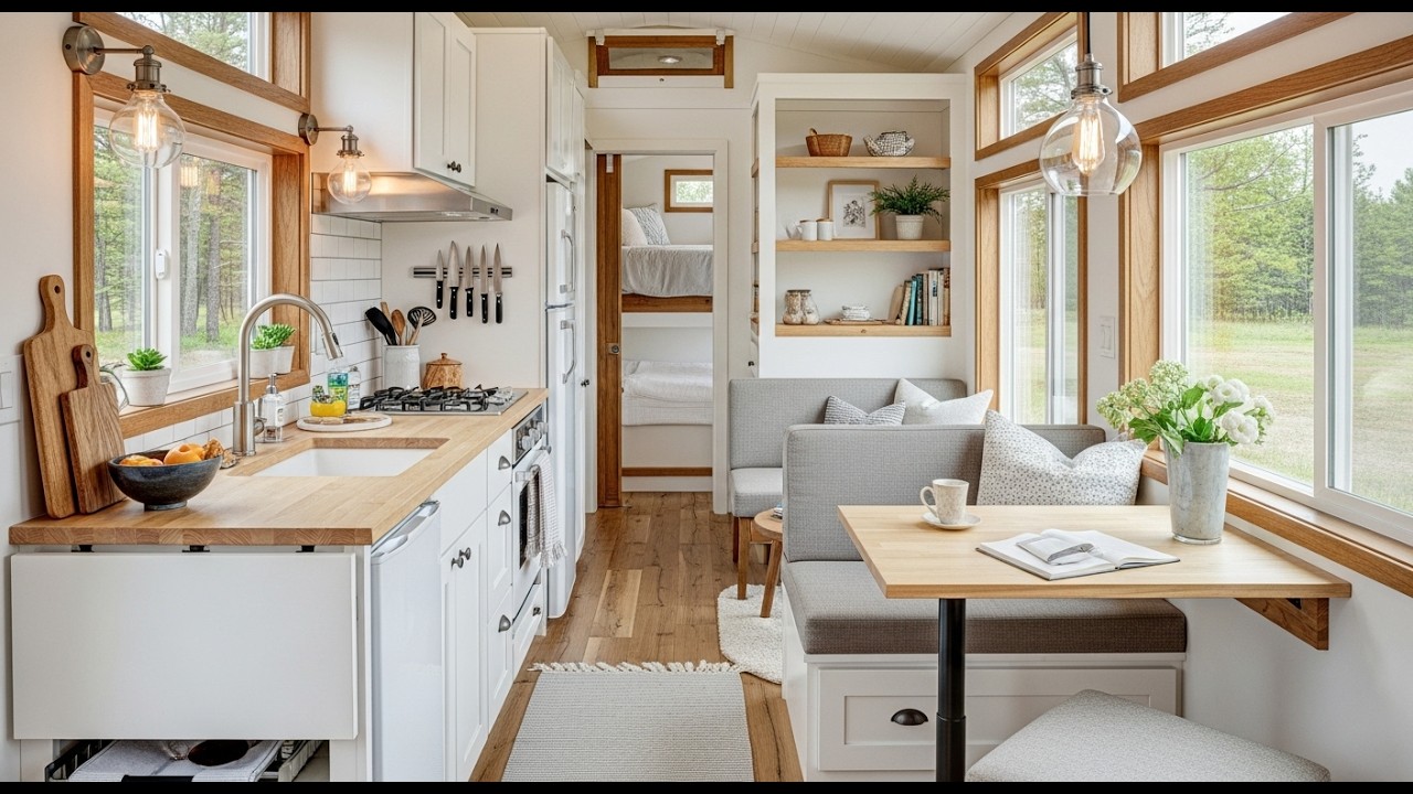 SMALL open plan kitchen living room design ideas | Make Your Home Look Bigger