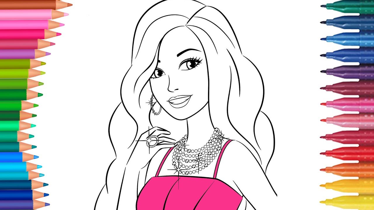 Barbie Elegante Muñecas | Juego de Pintar Paso a Paso | Manos pequeñas Dibujos para Colorear