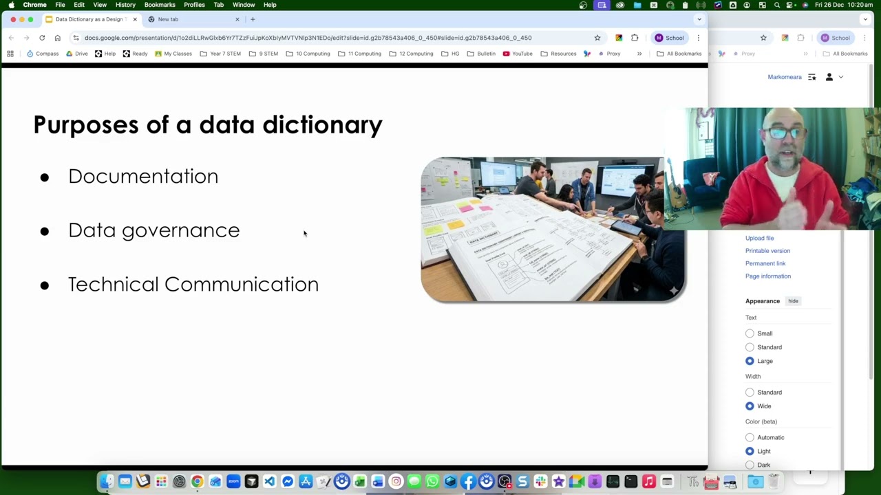 Data Dictionary as a design tool: VCE Computing