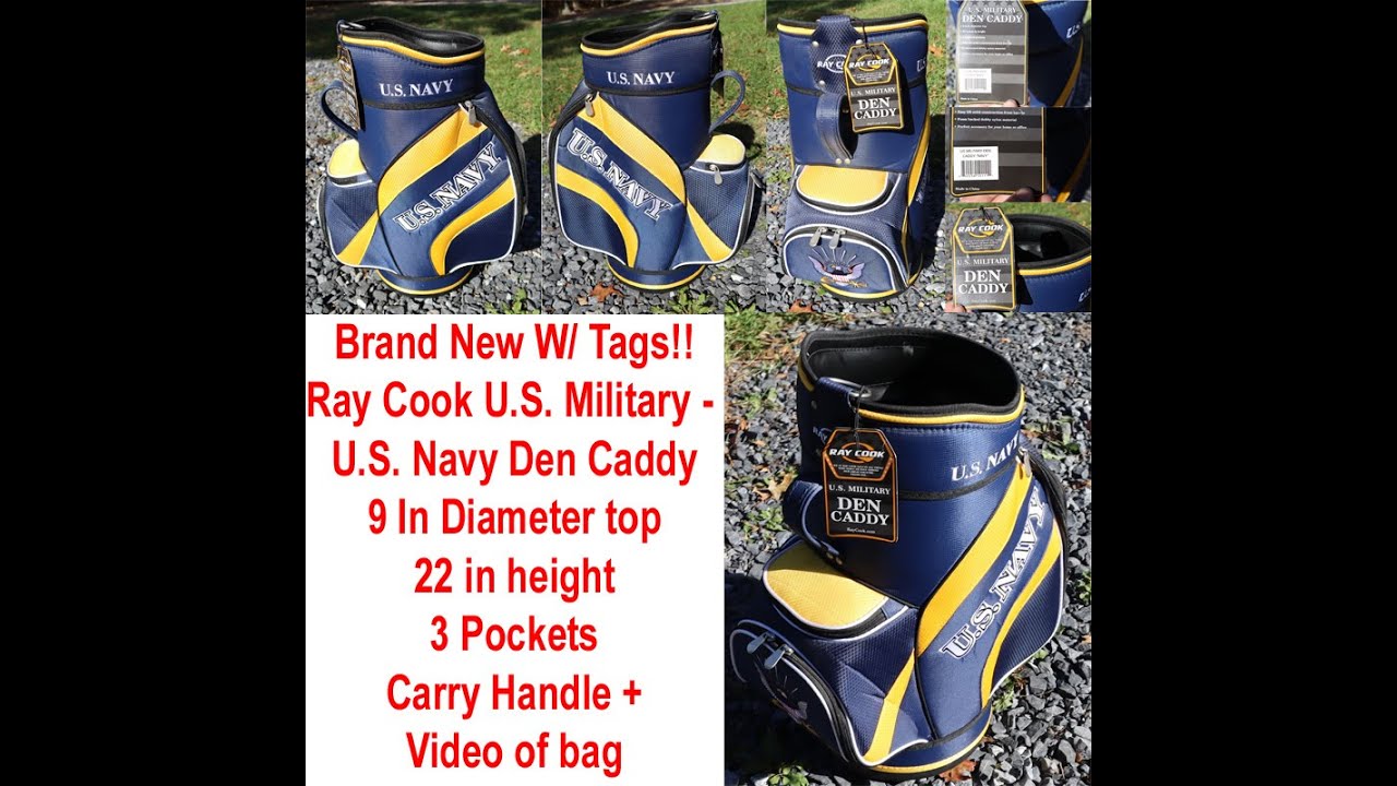 NEW Ray Cook U.S. Military / US Navy Den Caddy Golf Bag Size: H: 22 In x D: 9 In
