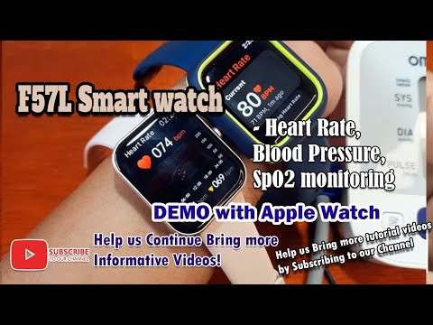 F57L Smart watch - Heart Rate, Blood Pressure, SpO2 monitoring Demo Compared with Omron, Apple Watch