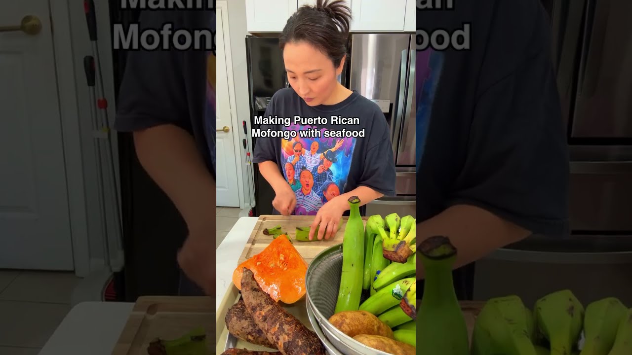 Making Puerto Rican Morcilla and Mofongo for My Korean Parents
