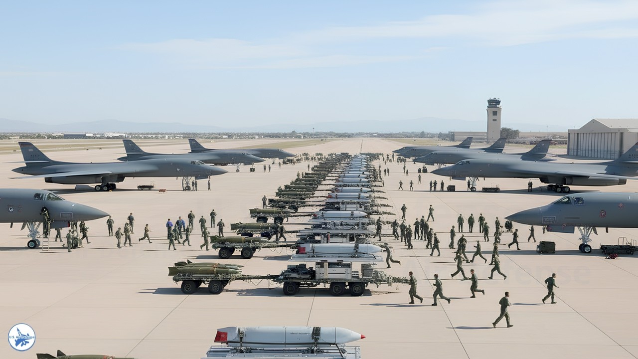 High Alert!! US Air Force Deploys B-1Bs Equipped with Cruise Missiles to the Middle East