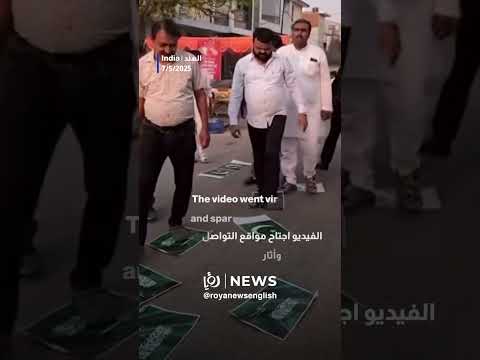 Indians step on Pakistani and Saudi flags, sparking outrage #shortsvideo