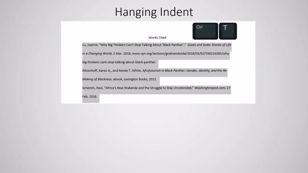 MLA Works Cited Page Format
