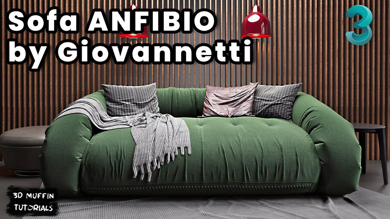 3ds max modeling tutorial | Sofa ANFIBIO | corona renderer | 3ds max modeling