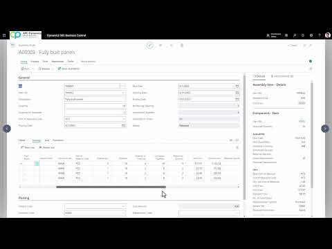 Assembly Order Processing in Dynamics 365 Business Central in 4 minutes