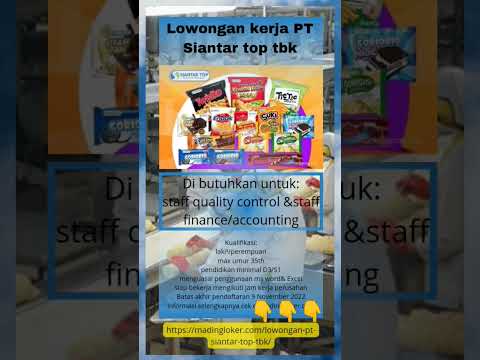 informasi lowongan kerja PT Siantar top tbk terbaru 2022 #shorts