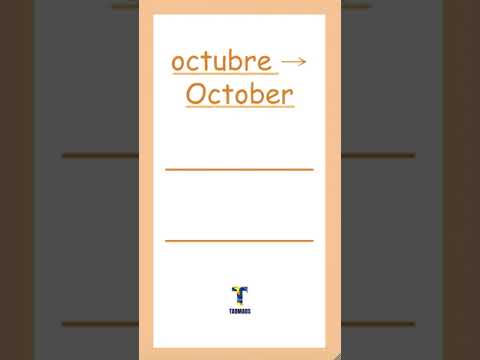 Spanish Months | octubre - October | Tadmads