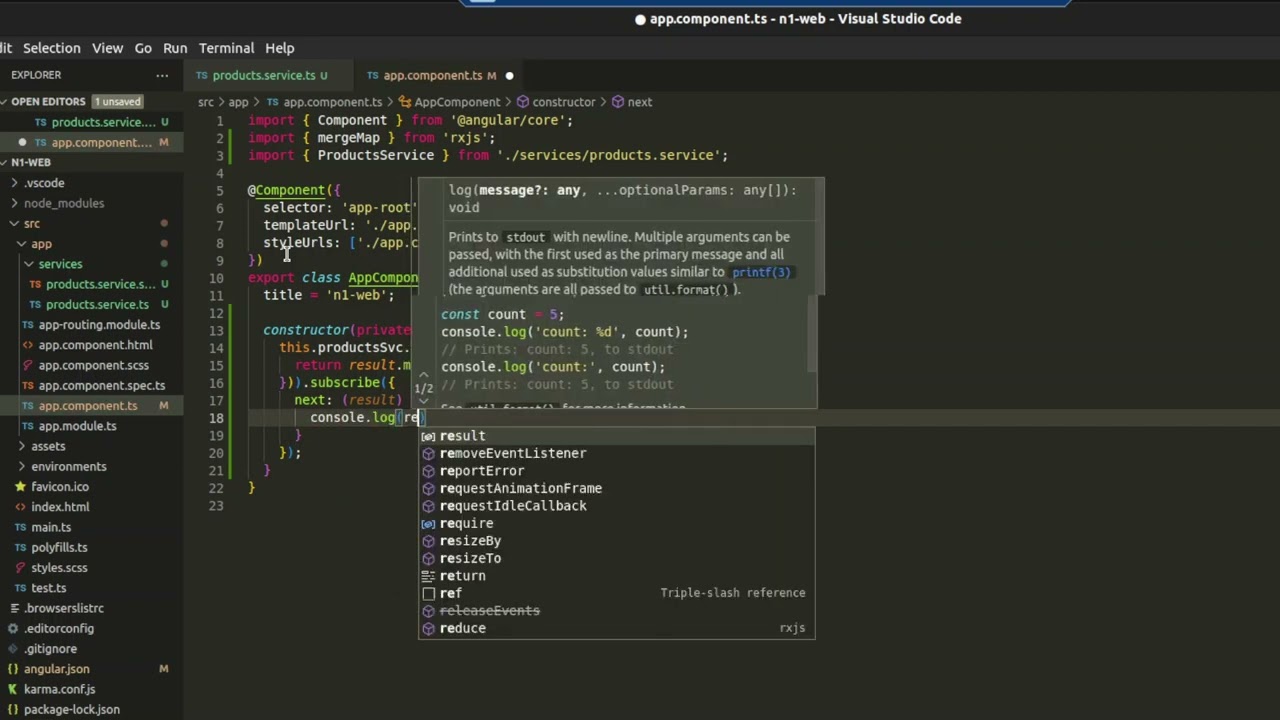 Basic RxJs mergeMap with forkJoin Example